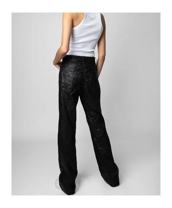 Zadig&Voltaire Evy Pleated Leather Pants - Black