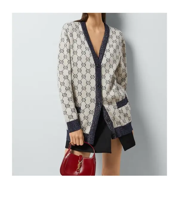 Gucci Gg Cotton Jacquard Cardigan