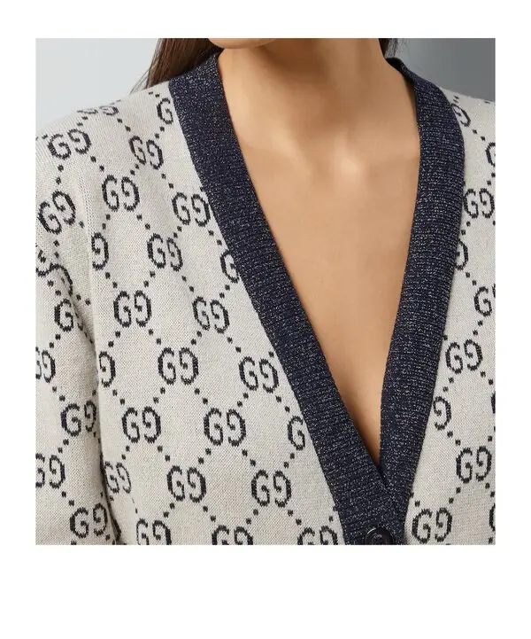 Gucci Gg Cotton Jacquard Cardigan