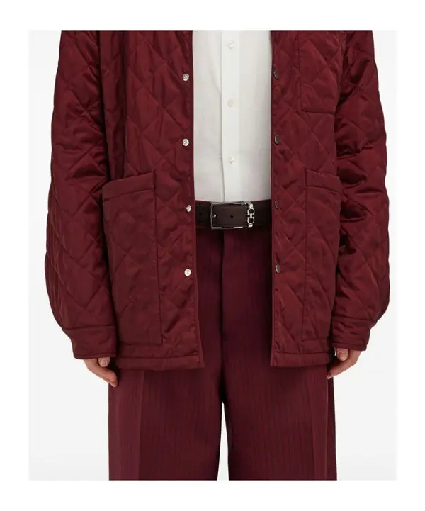 FERRAGAMO Reversible Gancini Belt - Dark Red/black