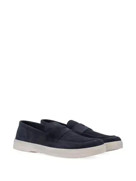 Prada Logo Detailed Loafers - Blue