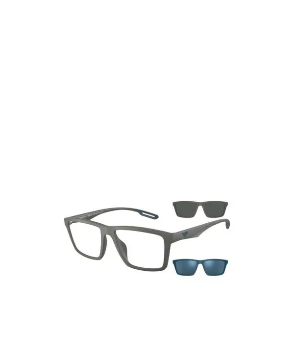 Emporio Armani Eyeglasses With Sunglass Clips - Gray