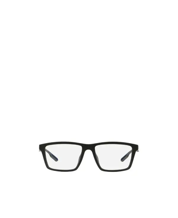 Emporio Armani Rectangle-frame Clip-on Eyeglasses With Logo Detail - Gray