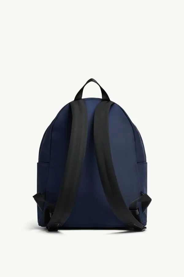 Moncler Logo Patch Zipped Backpack - Dark Blue