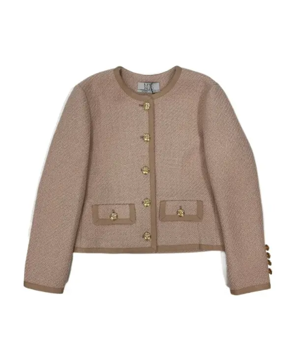 MIUCCIA Logo Round Collar Casual Jacket
