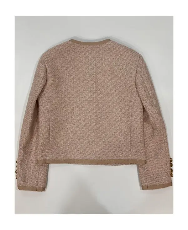 MIUCCIA Logo Round Collar Casual Jacket