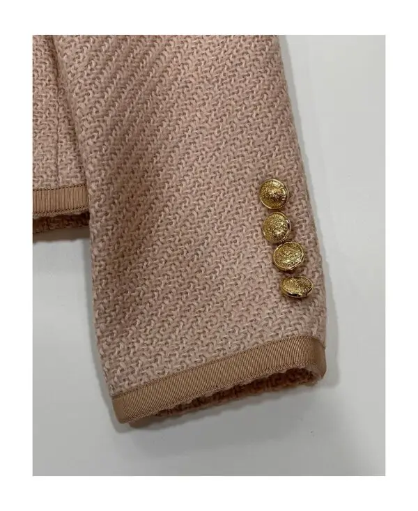 MIUCCIA Logo Round Collar Casual Jacket