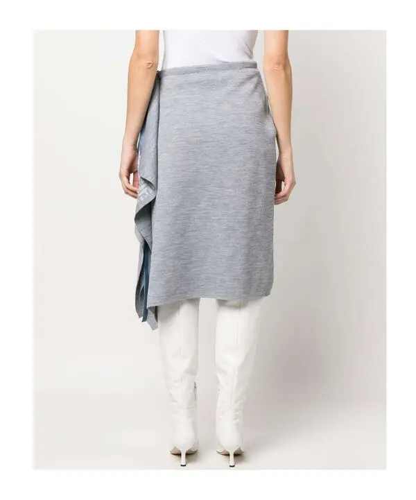 Fendi Asymmetrical Hem Midi Skirt With Ff Pattern