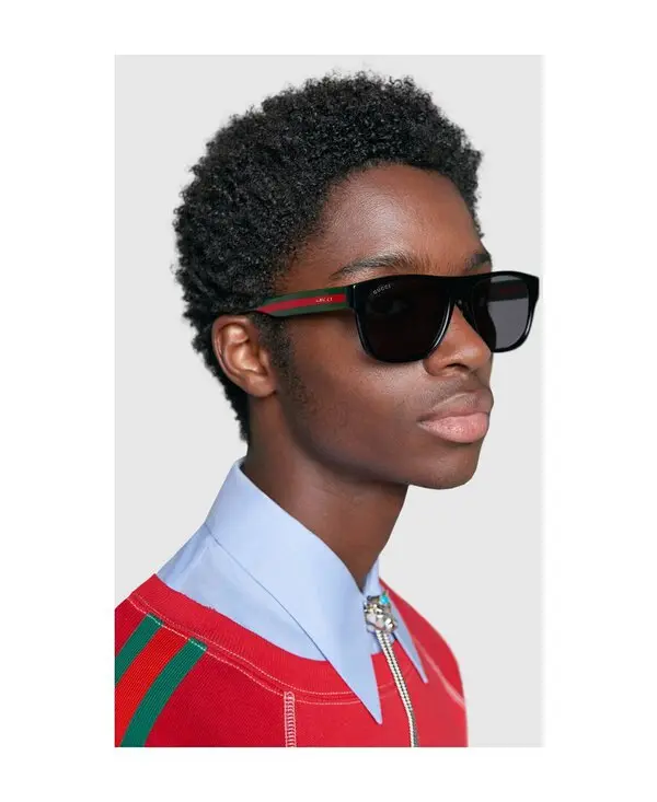 Gucci Rectangular Frame Sunglasses - Gray