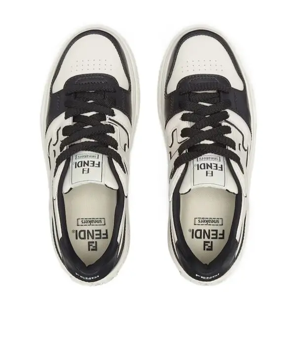 Fendi Low-top Sneakers With Ff Decal - Black