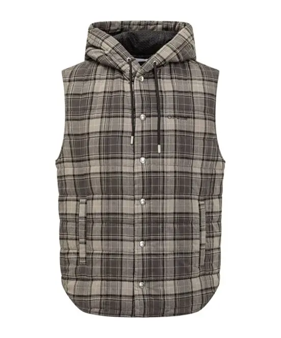 Off-White Checked Padded Gilet