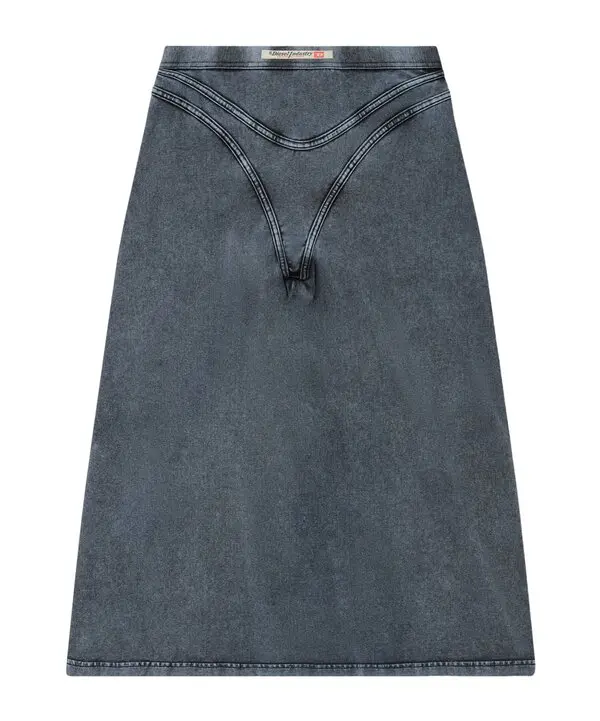 DIESEL® O-alline Front-detail Midi Skirt - Dark Blue