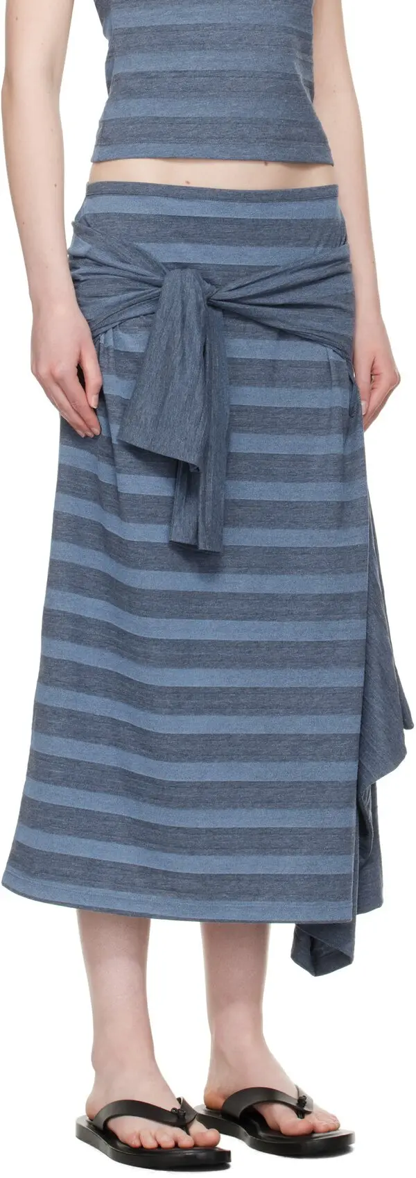 Our Legacy Striped Asymmetrical Tie-front Skirt