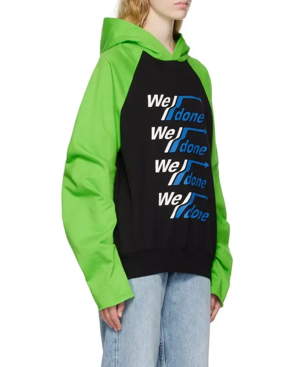 We11Done Graphic-print Cotton Hoodie - Black