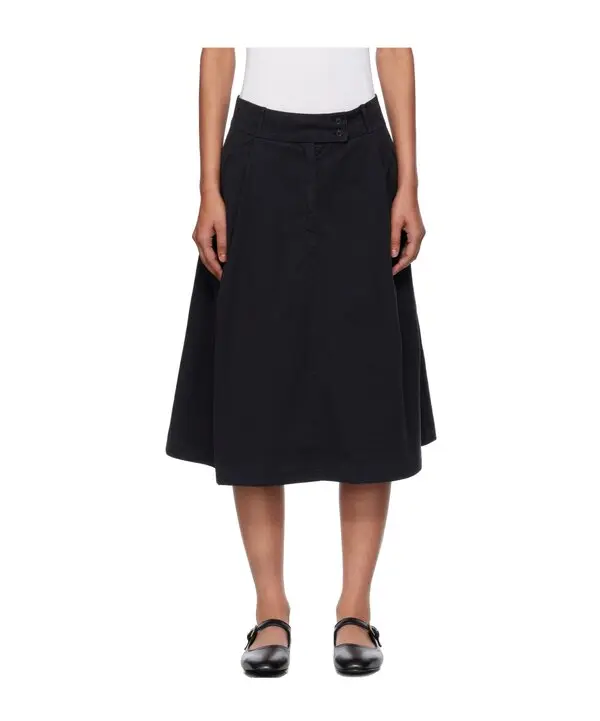 A.p.c. Pleated Cotton Midi Skirt
