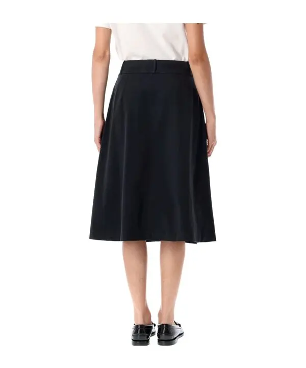A.p.c. Pleated Cotton Midi Skirt