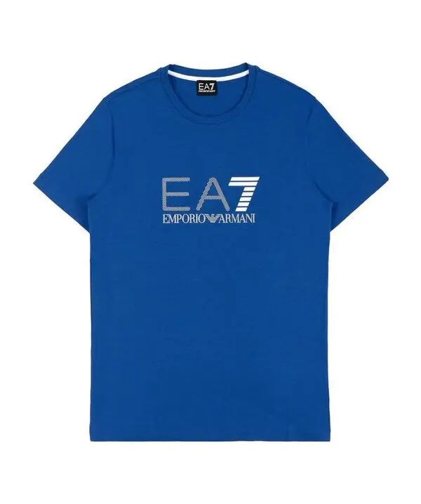 EA7 Logo Printed Round Collar T-shirt