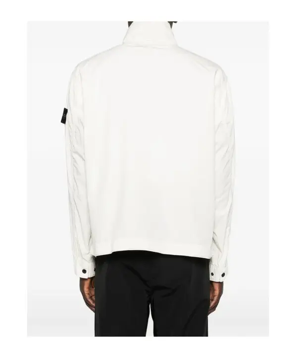 Stone Island Zip Up Jacket With Stand Collar