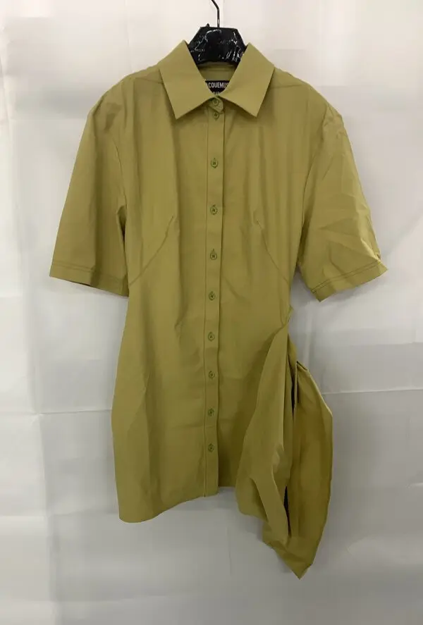 Jacquemus Draped Mini Shirt Dress - Nude