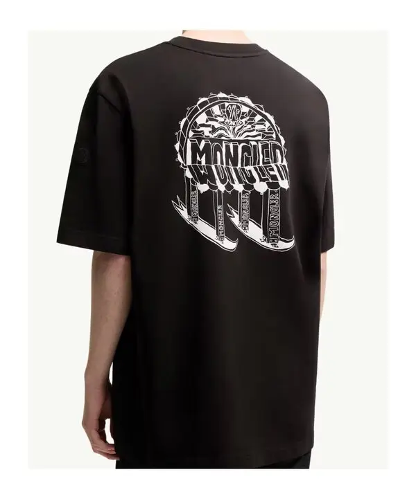 Moncler Sketch Embroidered Logo Crewneck T-shirt - Black