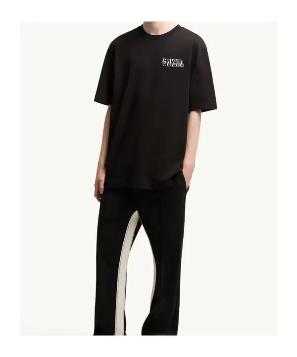 Moncler Sketch Embroidered Logo Crewneck T-shirt - Black