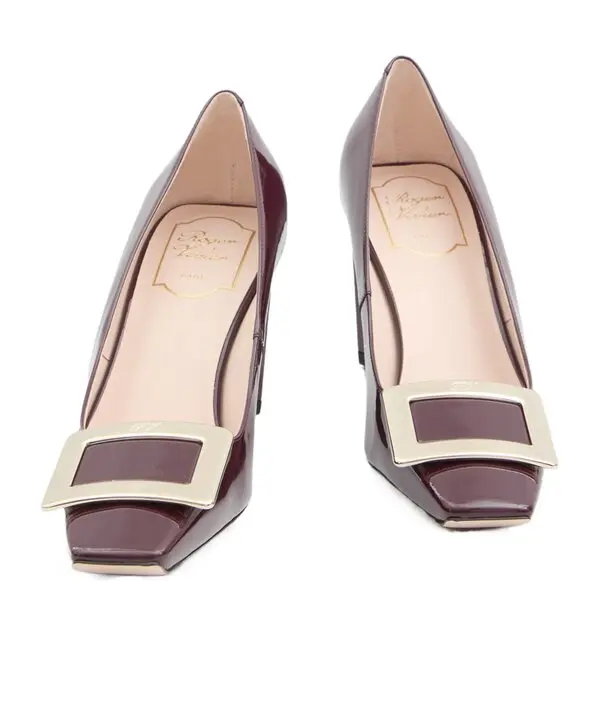 ROGER VIVIER Logo Buckled Block Heel Pumps