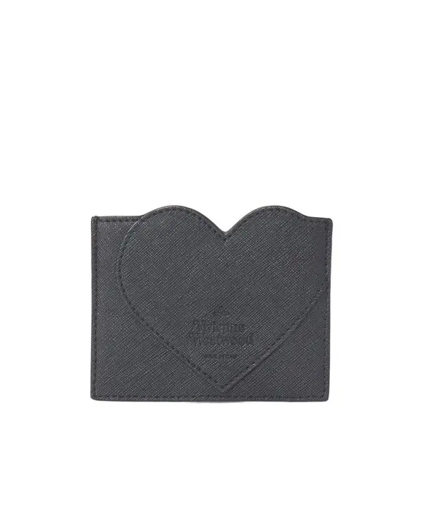 VIVIENNE WESTWOOD Heart Logo Card Holder Wallet - Black