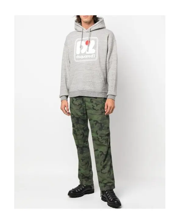 Dsquared2 Logo Printed Drawstring Hoodie