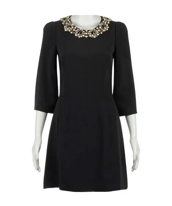 Dolce & Gabbana Embellished Round Neck Dress
