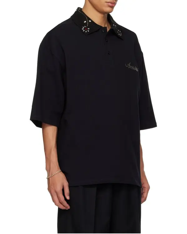 Amiri Embellished Oversized Polo Shirt