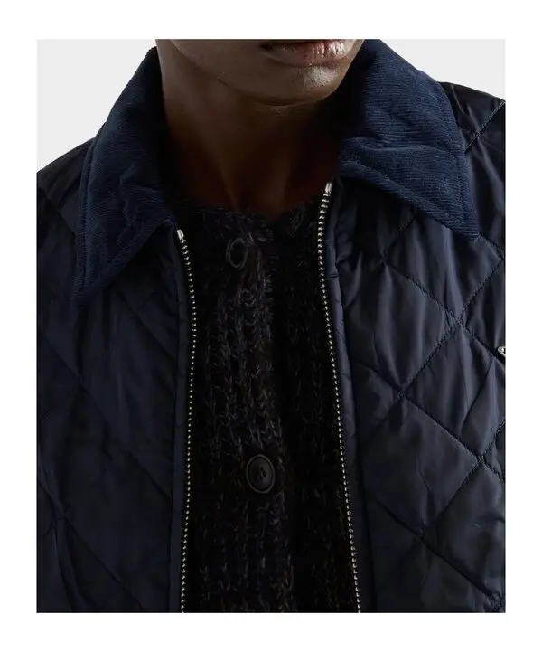 Prada Re-nylon Quilted Jacket With Enamel Triangle Logo - Blue