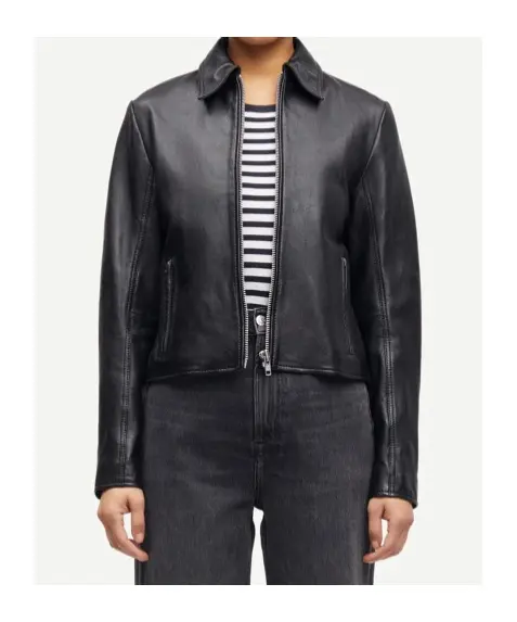 SAMSOE SAMSOE Sashiloh Zip Leather Jacket