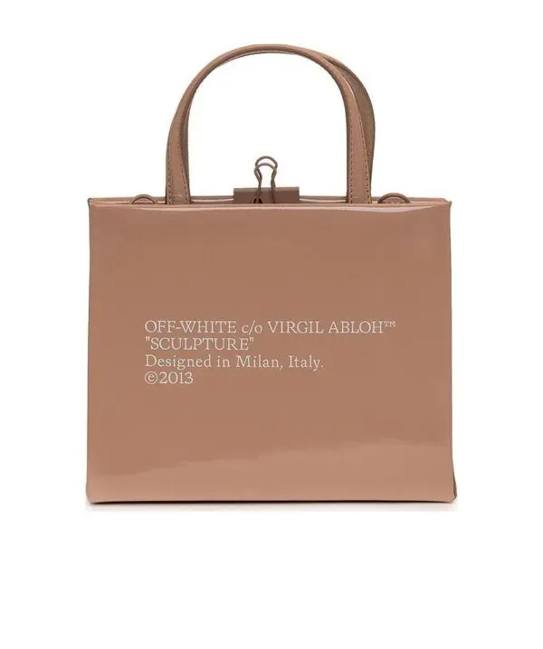 Off-White Patent Leather Square Tote