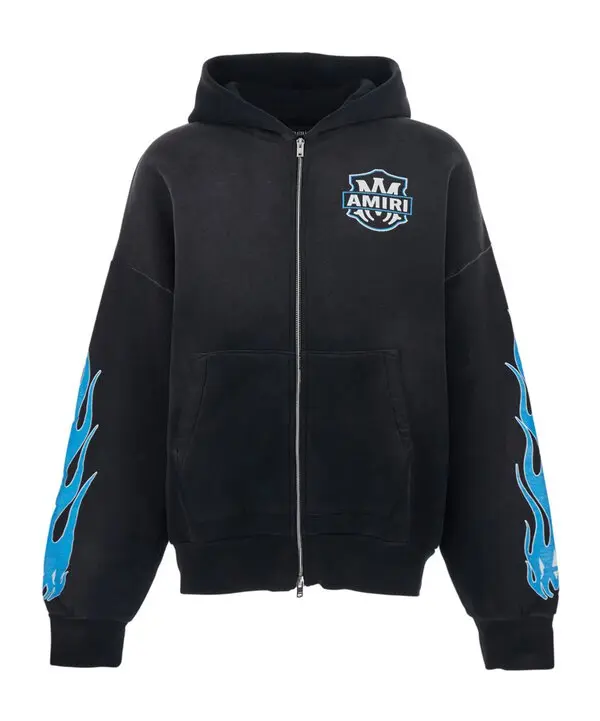 Amiri Ma Flames Zip Hoodie - Black