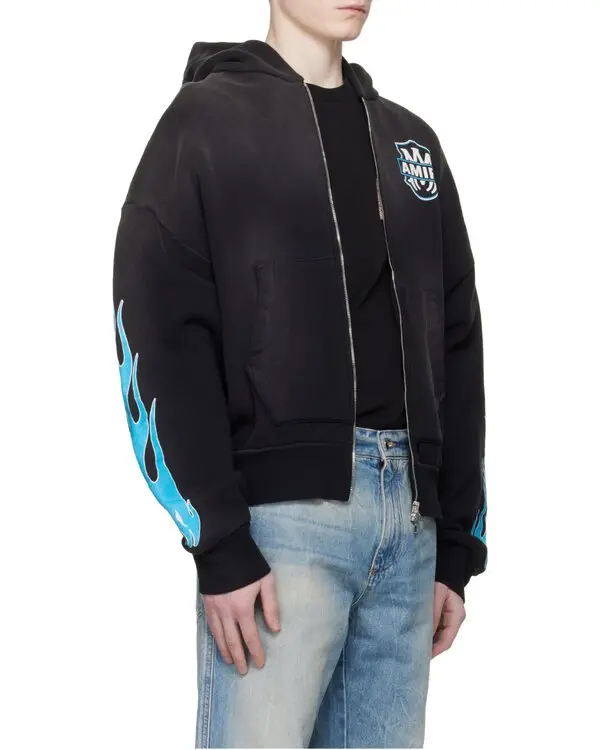Amiri Ma Flames Zip Hoodie - Black