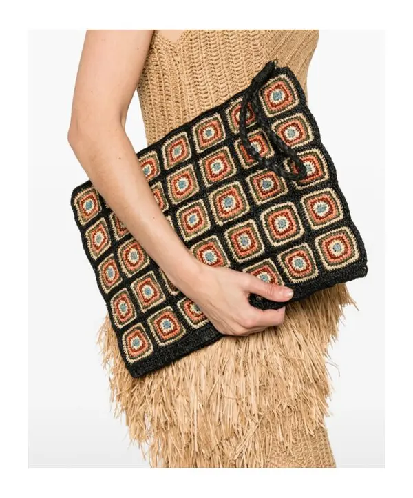 IBELIV Patterned Woven Clutch Bag
