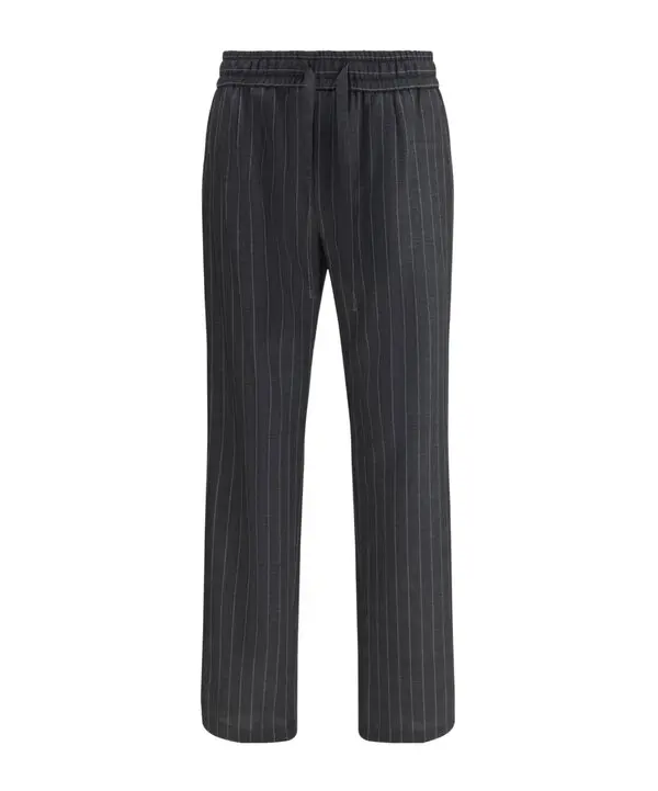 Dolce & Gabbana Pinstriped Drawstring Trousers - Grey