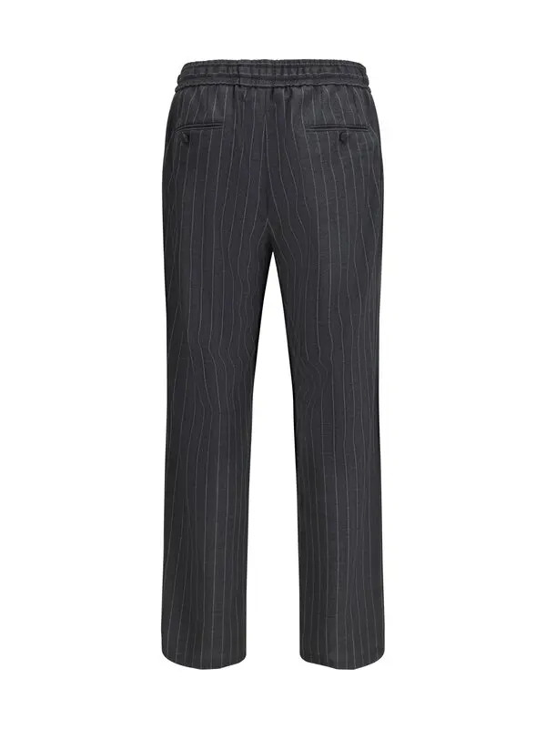 Dolce & Gabbana Pinstriped Drawstring Trousers - Grey