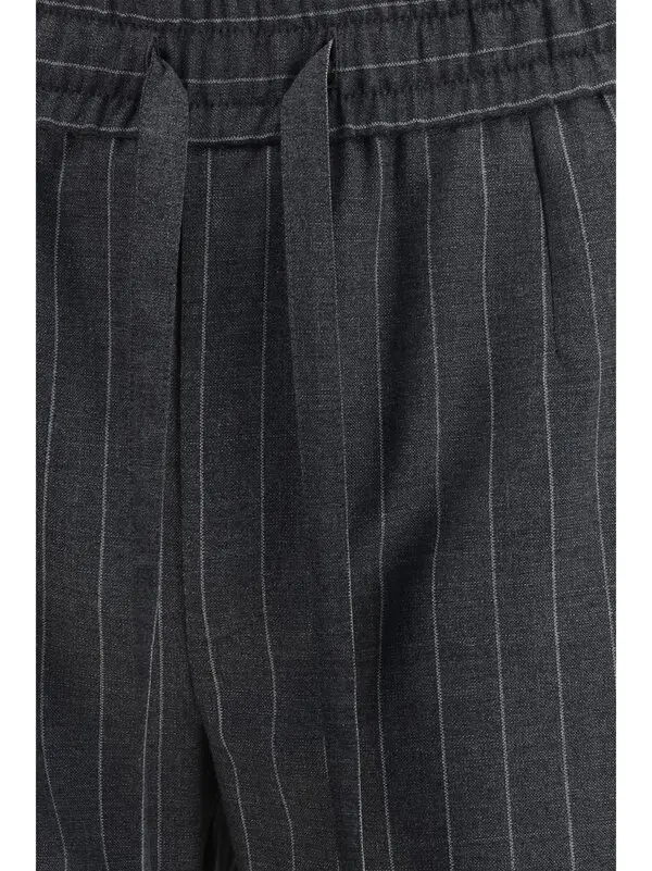 Dolce & Gabbana Pinstriped Drawstring Trousers - Grey