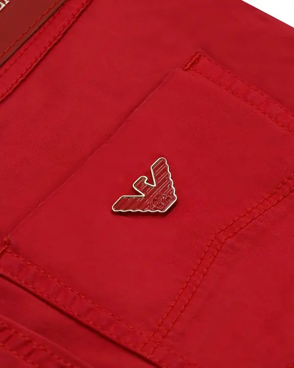 Emporio Armani Logo Straight Leg Jeans - Red