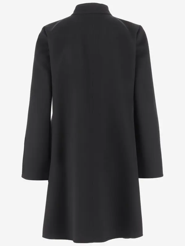 Valentino Garavani Button-up A-line Hem Coat With Gold Accents - Black