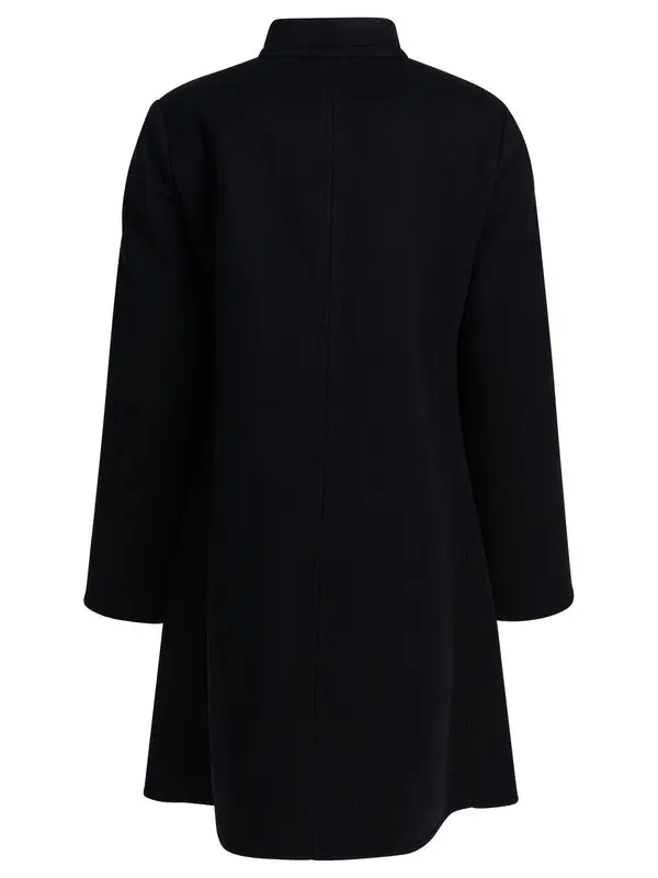 Valentino Garavani Button-up A-line Hem Coat With Gold Accents - Black