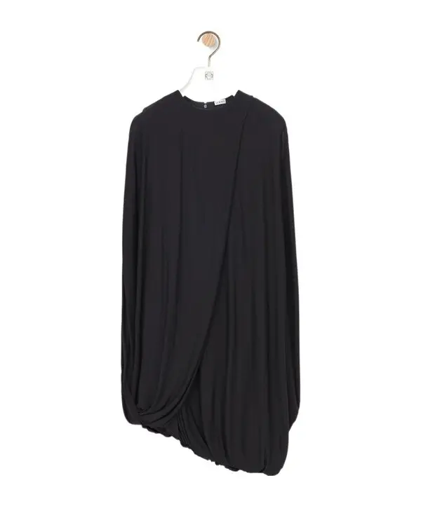 Loewe Draped Asymmetric Dress - Black