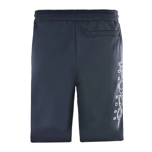 Hugo Boss Logo Print Relaxed Fit Drawstring Shorts - Black
