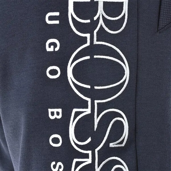 Hugo Boss Logo Print Relaxed Fit Drawstring Shorts - Black