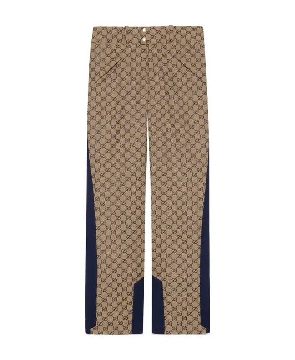 Gucci Gg Canvas Straight Leg Trousers - Brown
