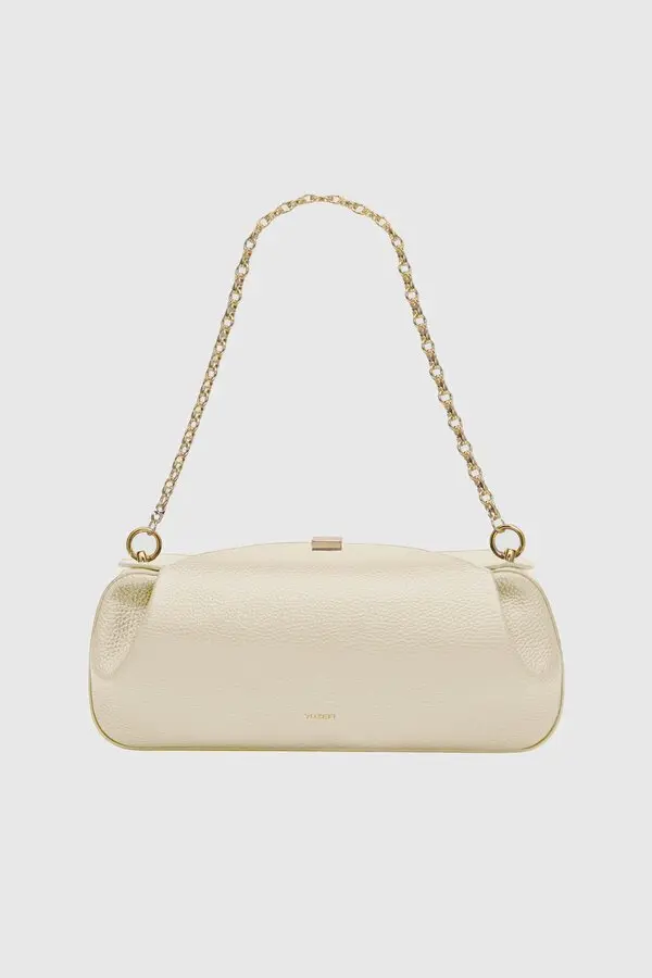 Yuzefi Oyster Chain-detail Grained Leather Tote Bag - Nude