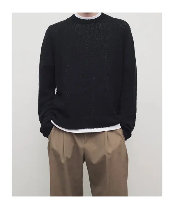THE ROW Laing Textured Silk Crewneck Sweater
