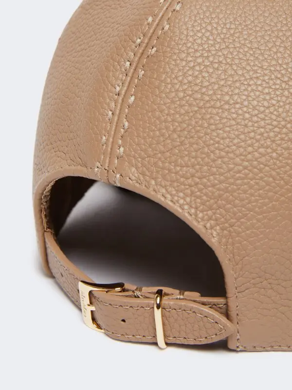 Max Mara Tumbled Calfskin Baseball Cap - Mud