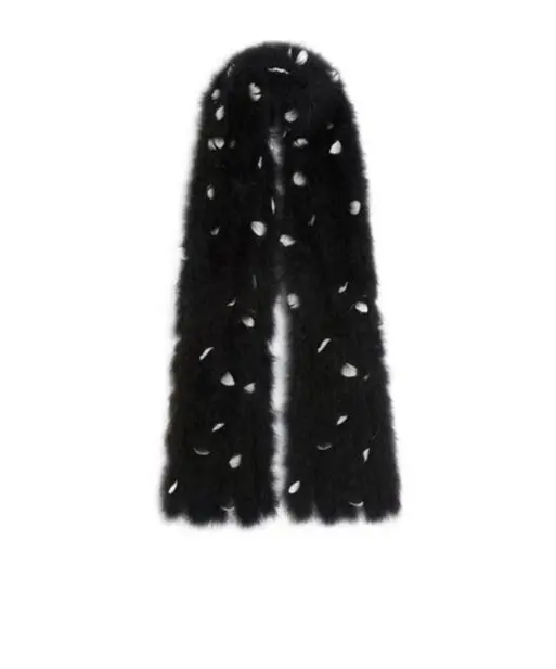 Valentino Garavani Feather Embellished Scarf - Black/white
